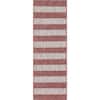 Unique Loom Outdoor Distressed Stripe Rust Red 2 ft. x 6 ft. Runner Rug ...