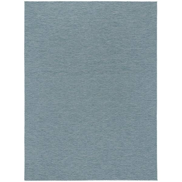 Nourison Practical Solutions Aqua 10 ft. x 14 ft. Diamond Contemporary ...