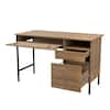 Inval 47.2" W Amaretto 2 Drawer Computer Desk with Open Storage Shelf ...