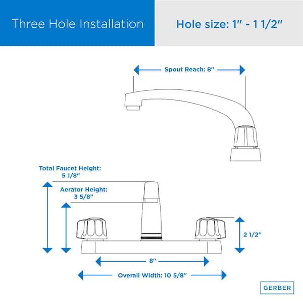 Standard Kitchen Faucet Specifications Hillsdale Single Handle