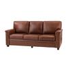 ARTFUL LIVING DESIGN Cristina 77.2 in. Wide Brown Leather Rectangle 3 ...