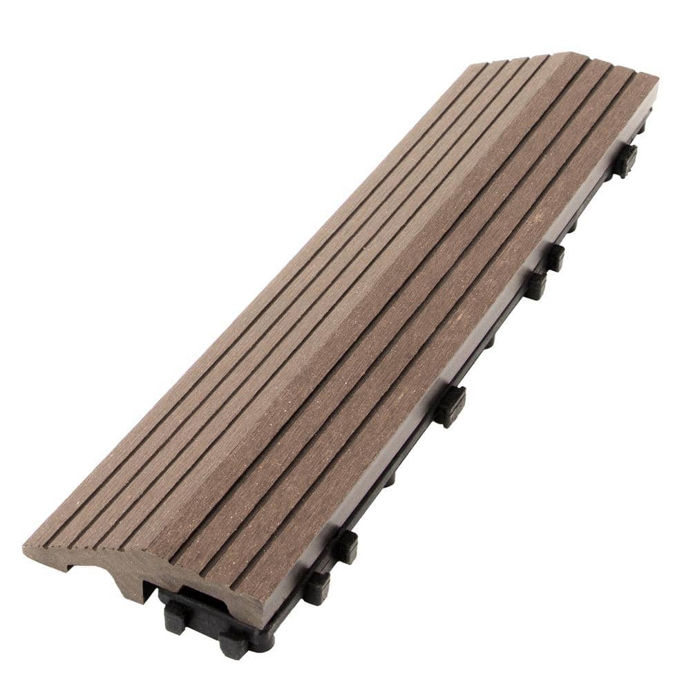 CREATIVE SURFACES 3 in. x 12 in. Composite Deck Tile Edge Trim in ...
