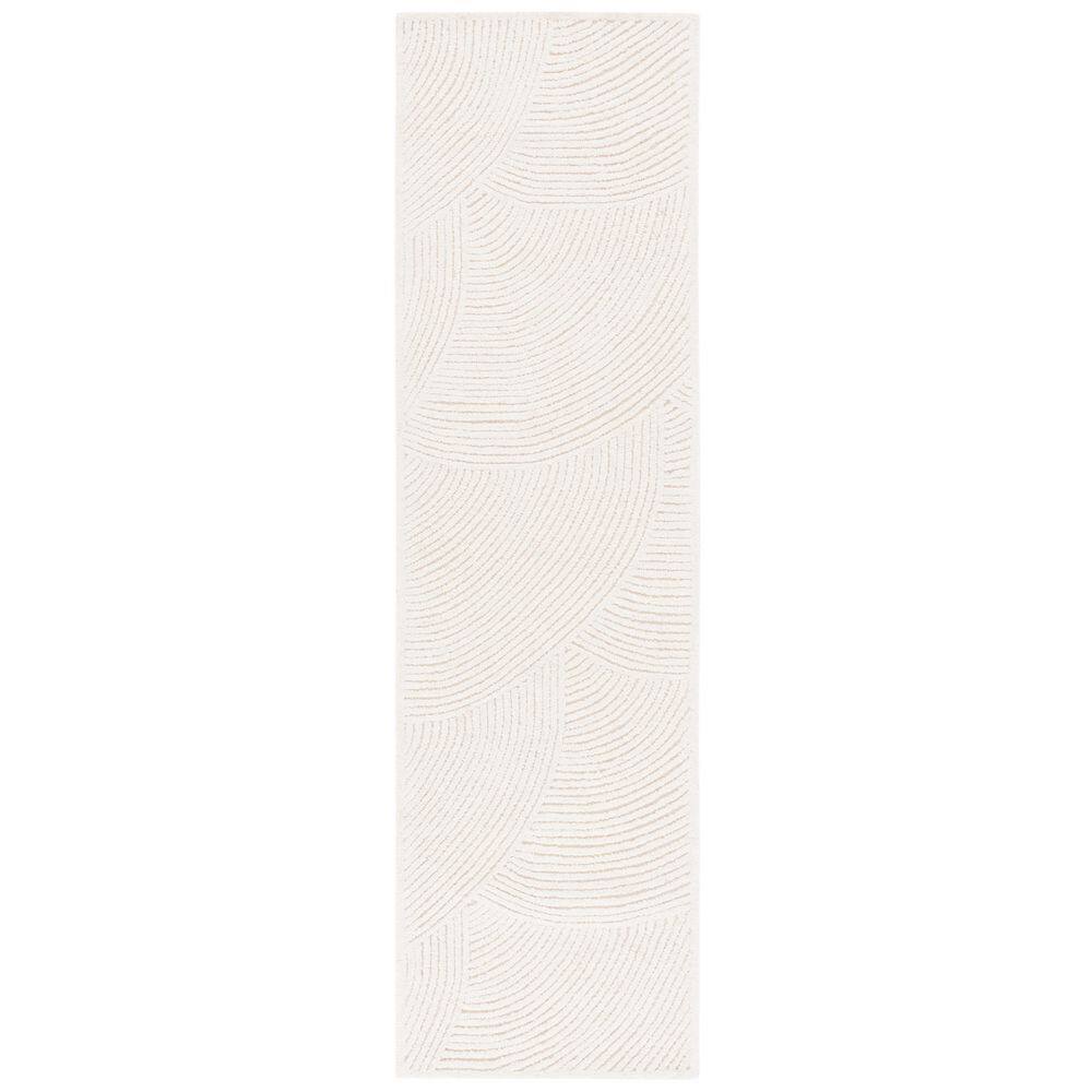 SAFAVIEH Textural 2 ft. x 8 ft. Ivory Monochrome Geometric Runner Rug ...
