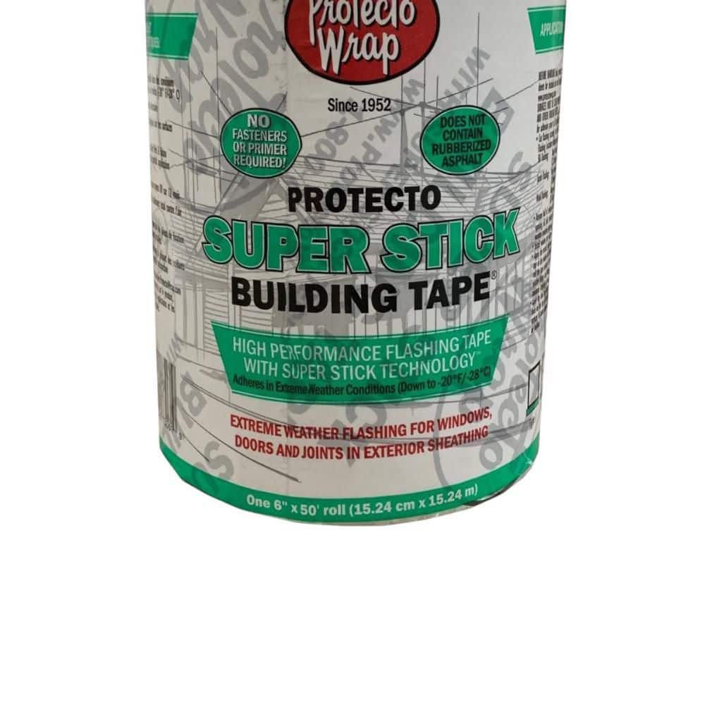 Protecto Wrap 6 in. x 50 ft. Super Stick Building Tape 84400650SW - The ...