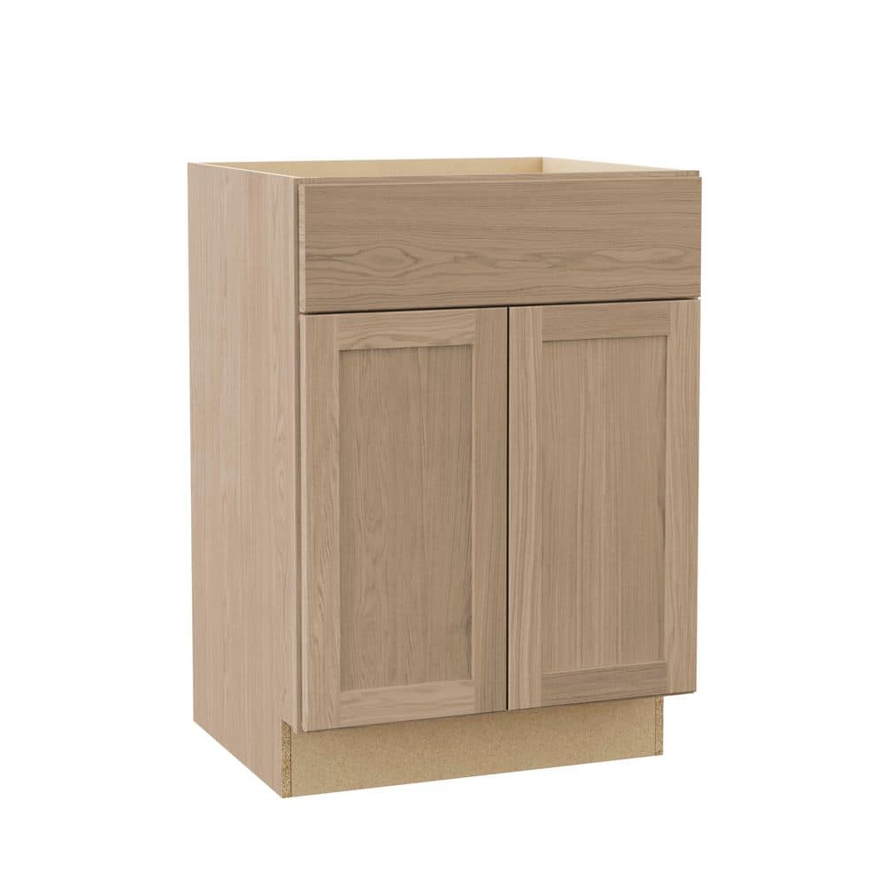 Hampton Bay Sinclair 24 in. W x 21 in. D x 34.5 in. H Assembled Bath Sink Base Cabinet in Shaker ...