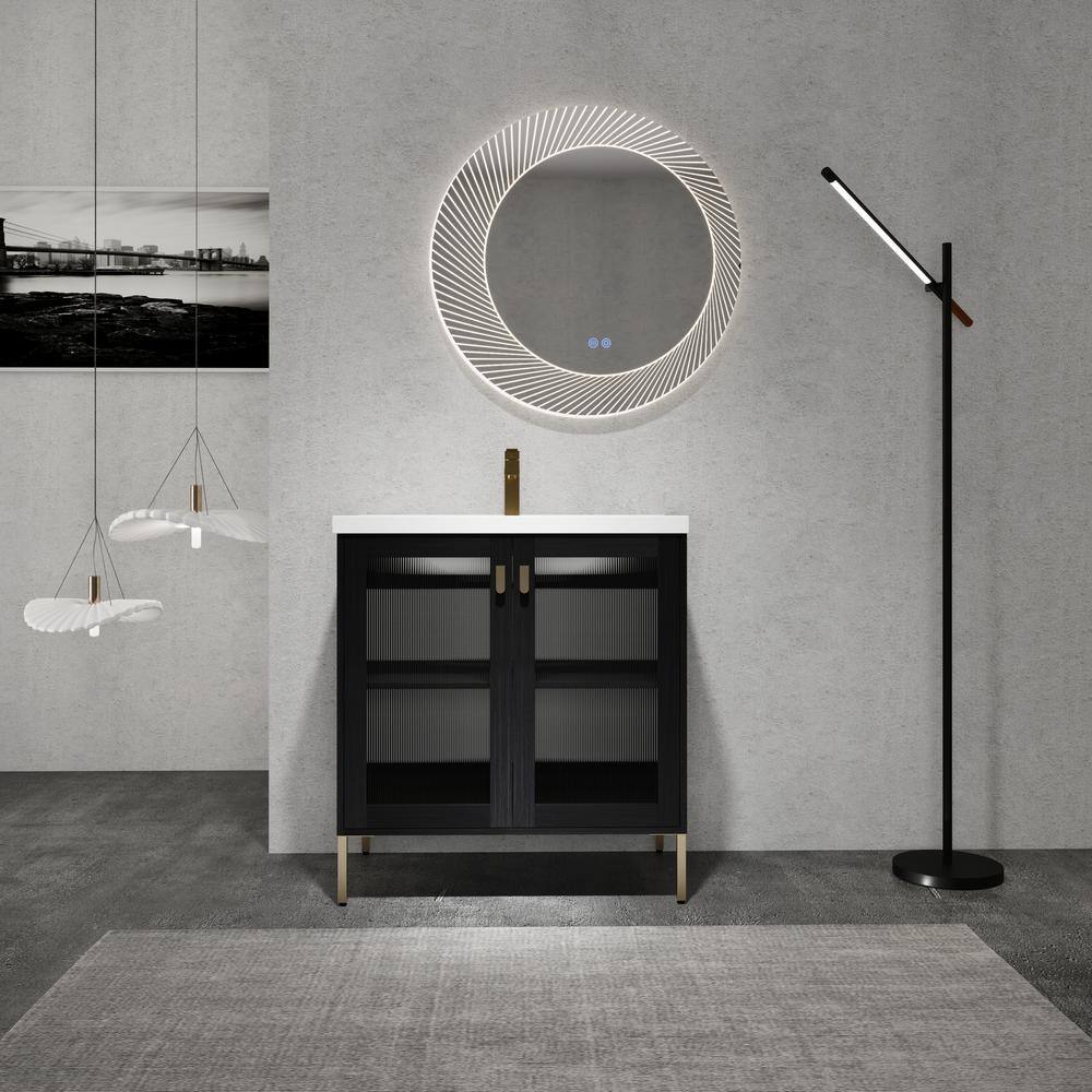 UPIKER Modern 32 in. W x 18.5 in. D x 34.8 in. H Single Sink ...