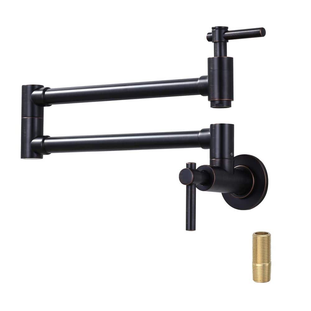 VEVETTA Wall Mounted Pot Filler Kitchen Faucet with Double Handles and ...
