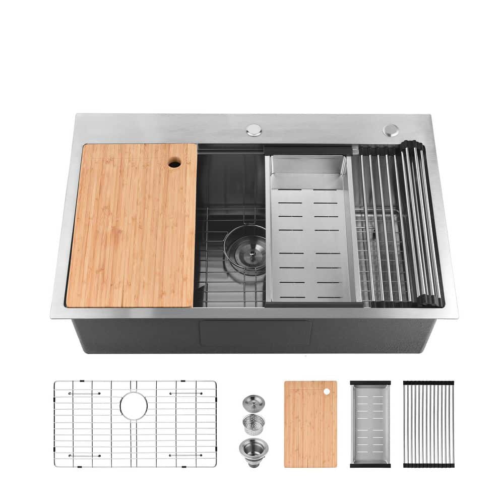 cadeninc Undermount Sink 33 in. x 22 in. Single Bowl Kitchen Sink in ...