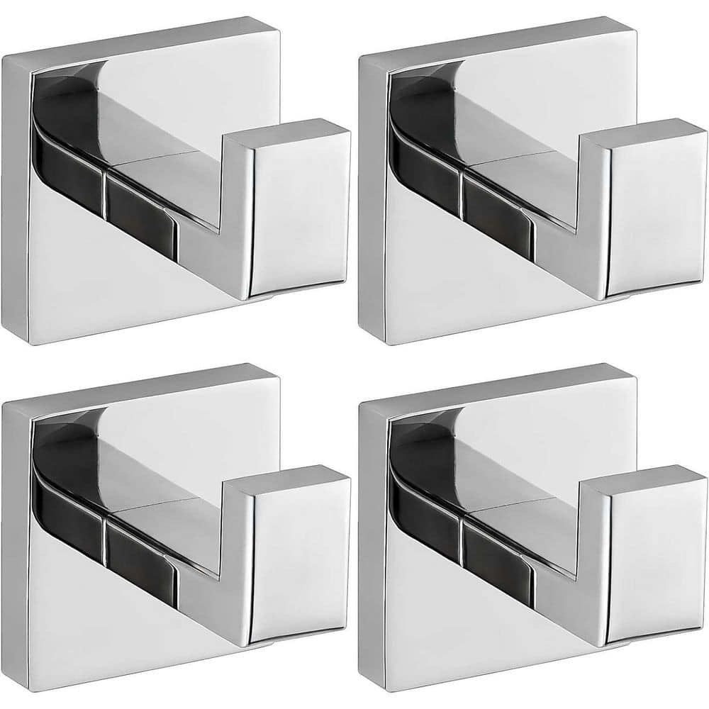 Wudkey Modern Square Wall Mounted Hooks, Bathroom Towel Hooks Chrome ...
