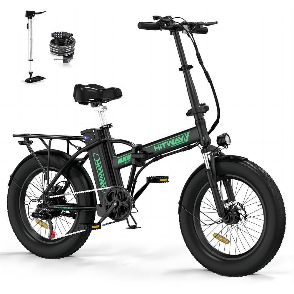 HITWAY 20 x 4 in. Fat Tire Commuter and Mountain Electric Bike for ...