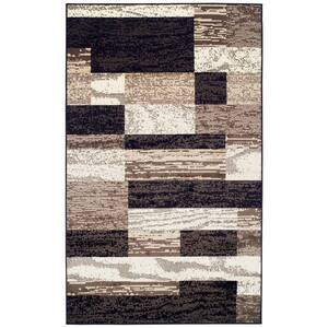 SUPERIOR Rockwood Chocolate 4 ft. x 6 ft. Geometric Patchwork ...