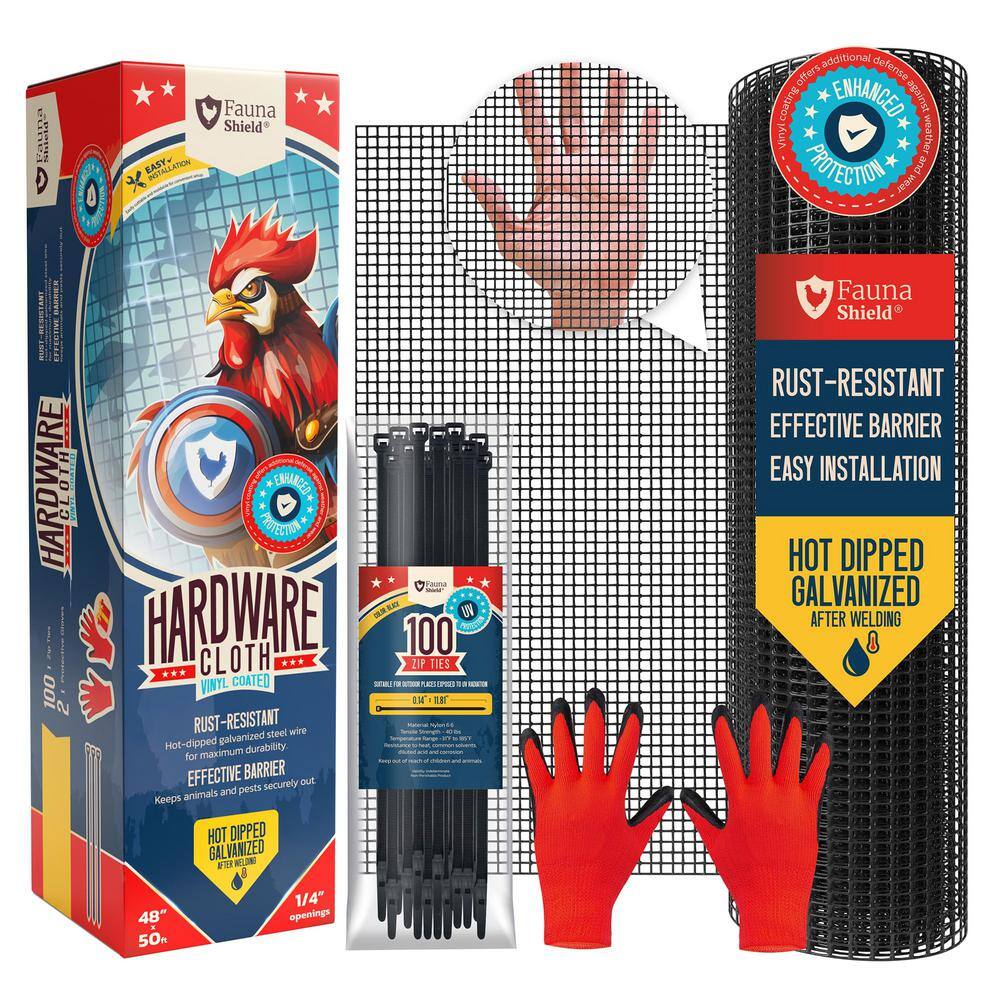 Angel Sar 1/4 in. x 4 ft. x 50 ft. 23-Gauges Hardware Cloth, Black ...