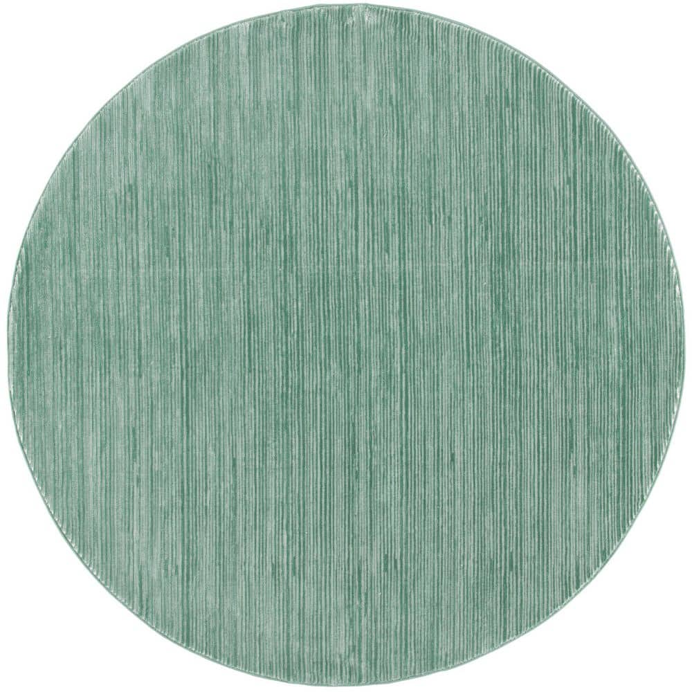 SAFAVIEH Vision Light Green 8 ft. x 8 ft. Solid Marle Round Area Rug ...