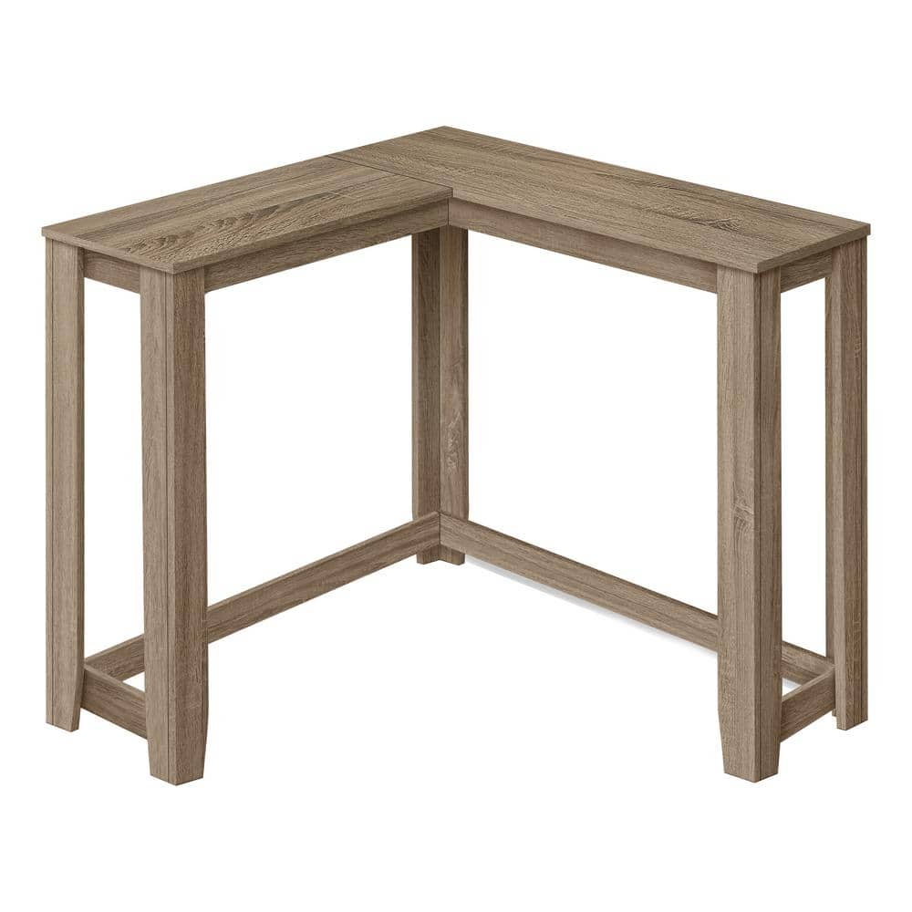 35.5 in. Dark Taupe Rectangle L Shaped Particle Board Console Table HD ...