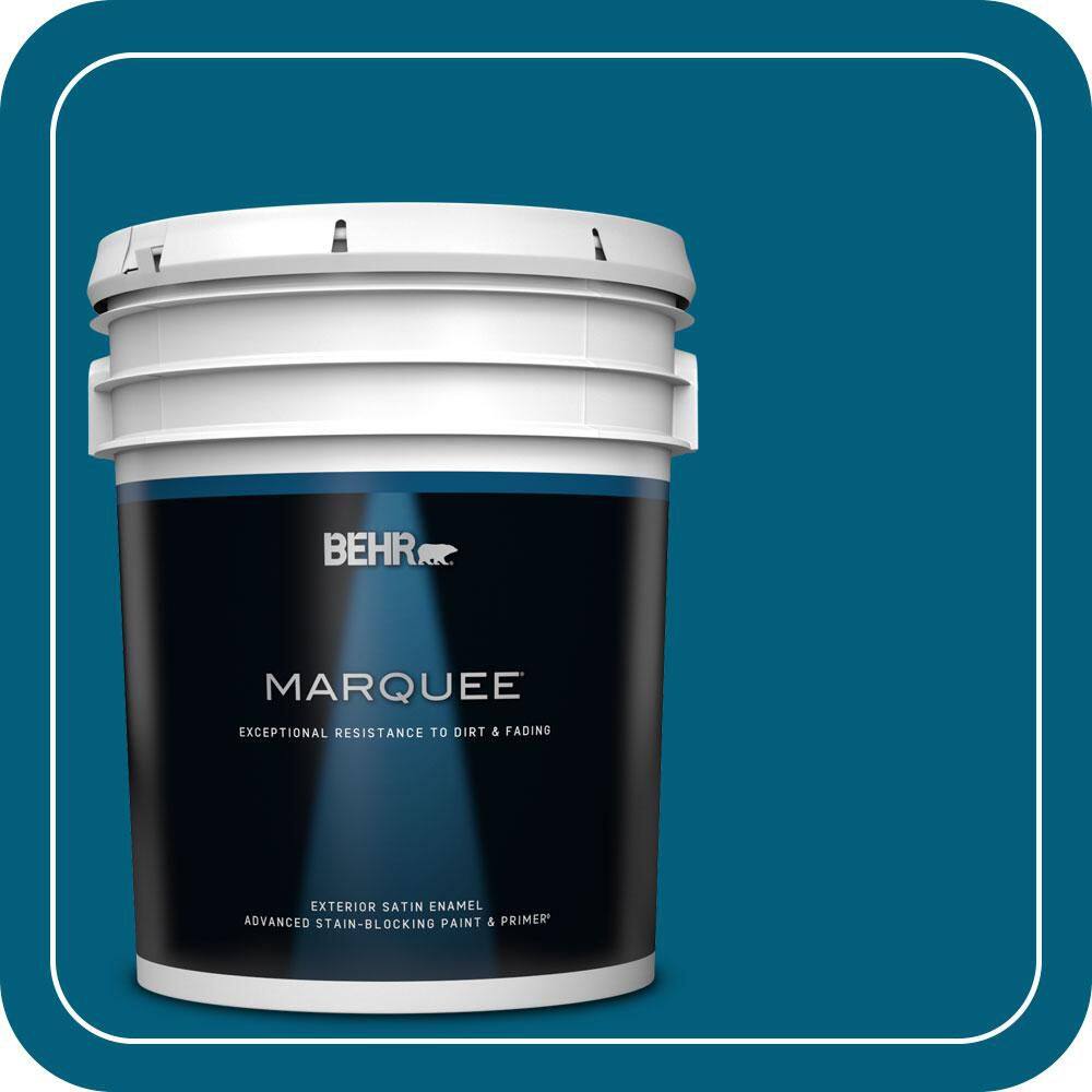 BEHR MARQUEE 5 gal. #MQ5-62 Blue Edge Satin Enamel Exterior Paint ...