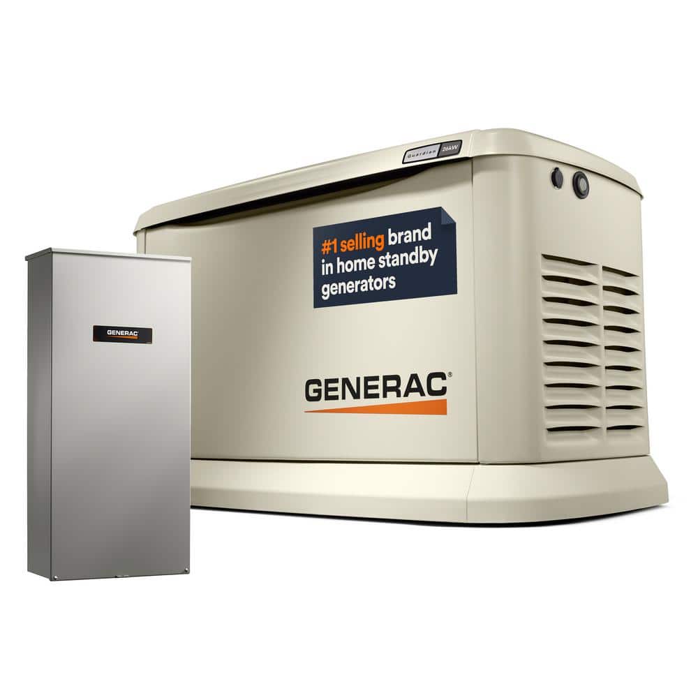 Generac 26,000-Watt Air-Cooled Whole House Home Standby Generator 7291 ...