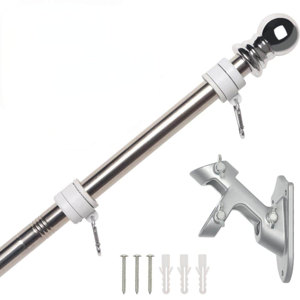 Angel Sar 5 ft. Stainless Steel No Tangle Spinning Flagpole Kit with ...