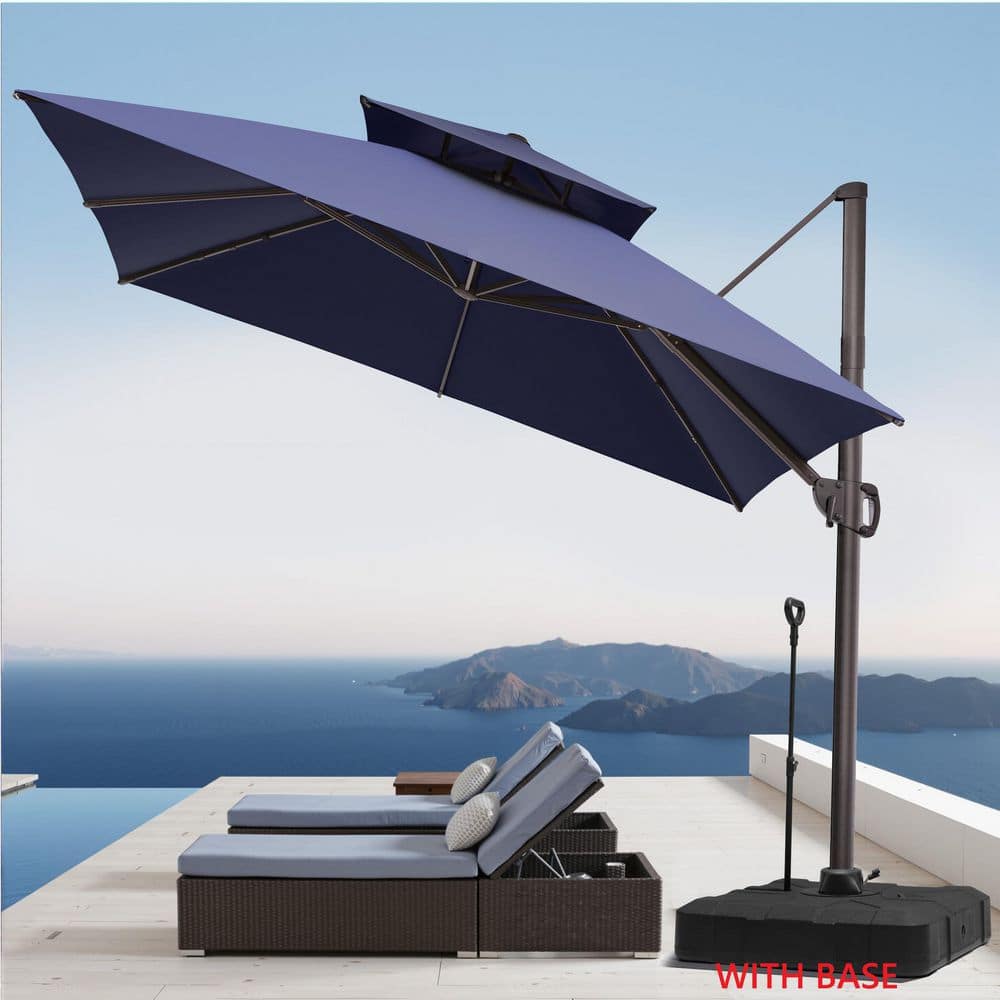 Pellebant 2-Tier 11.5 ft.x 11.5 ft.Aluminum Outdoor 360° Rotation ...