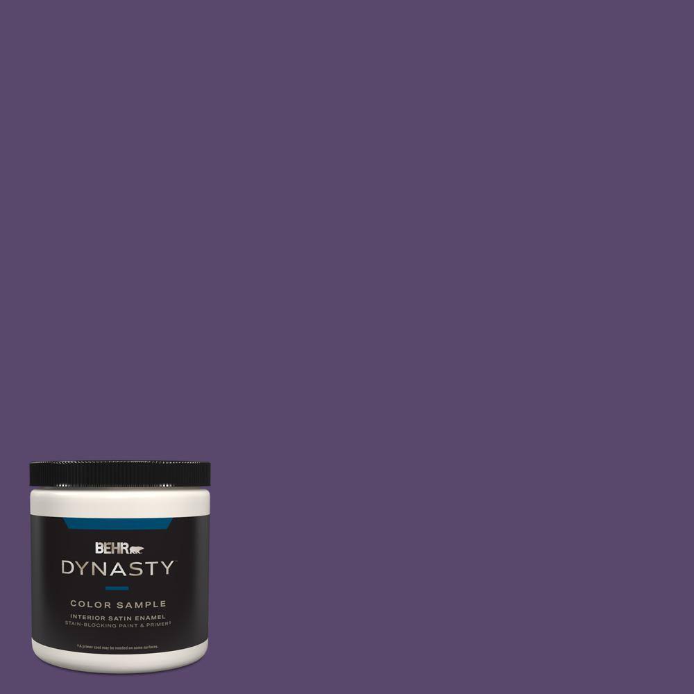 BEHR DYNASTY 8 oz. #P570-7 Proper Purple One-Coat Hide Satin Enamel ...