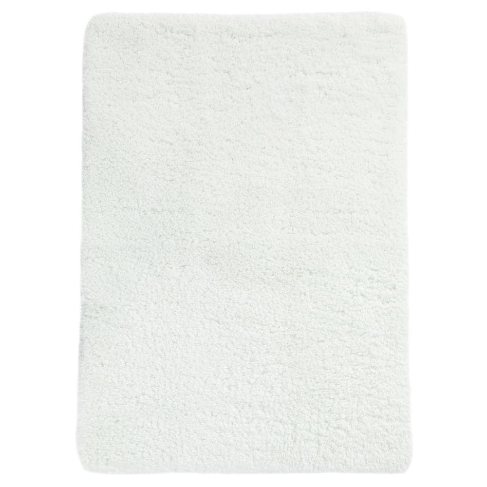 iliebe GHDG Solid White 8 ft. x 10 ft. Shag Plush Area Rug GHRDGW810 ...