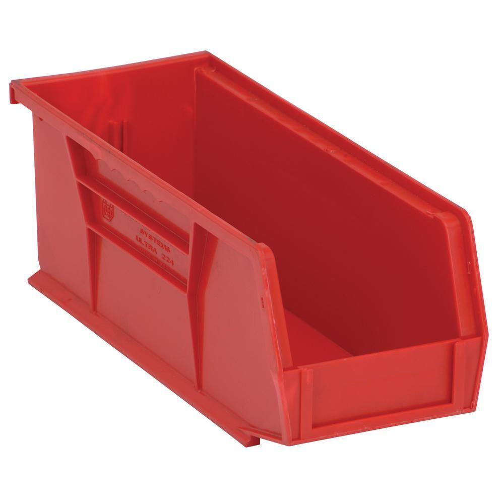 QUANTUM STORAGE SYSTEMS Ultra Series 1.51 qt. Stack and Hang Bin in Red ...