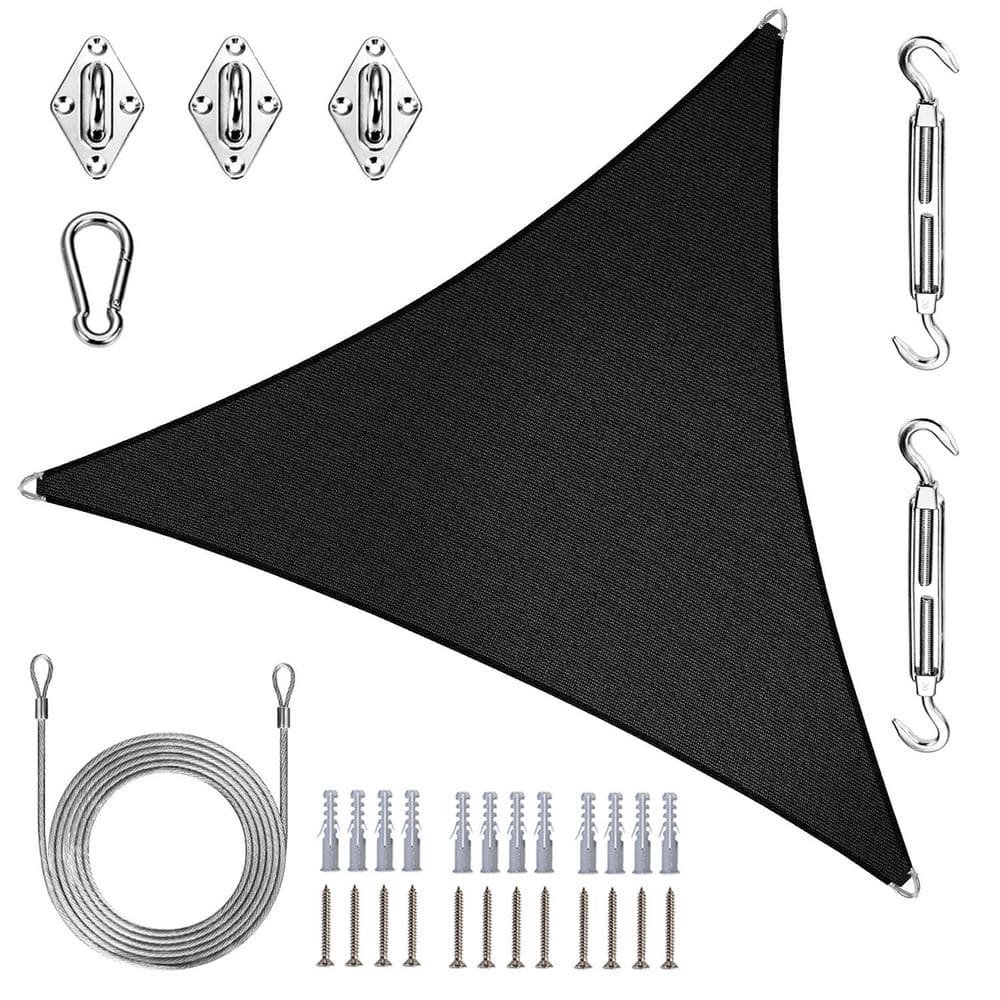ROYAL SHADE Pro Ring 32 ft. x 32 ft. x 32 ft. Triangle Sun Shade Sail ...