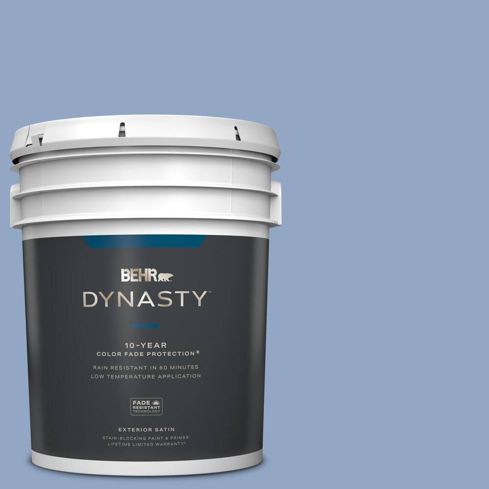 BEHR DYNASTY 5 gal. #PPU15-13 Blue Hydrangea Satin Enamel Exterior ...