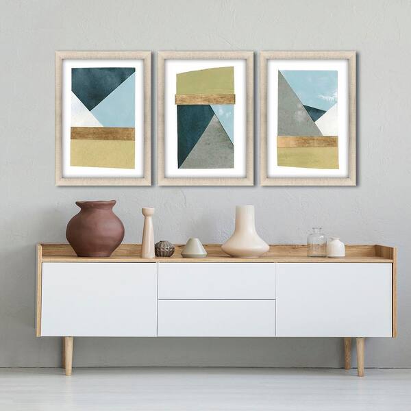 Paragon Caroline 3 Piece Framed Giclee Abstract Art Print 27 in. x 19 ...