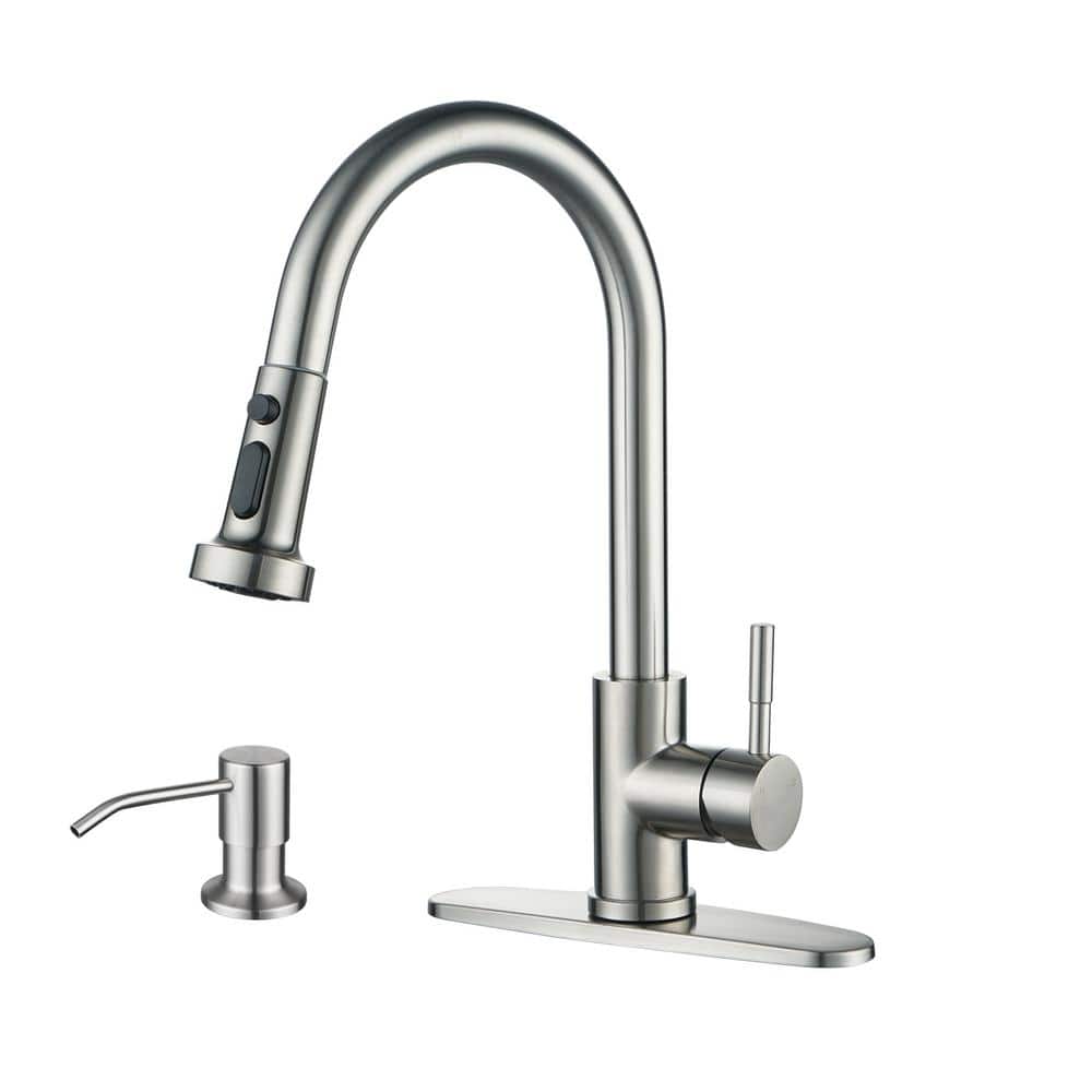 AVITAS 3-Function Single Handle Pull Down Sprayer Kitchen Faucet With ...