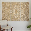 Litton Lane Wood Cream Handmade Intricately Carved Floral Wall Decor ...
