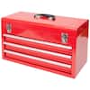Big Red 10.43 in. W Portable 3-Drawer Steel Tool Box with Metal Latch ...