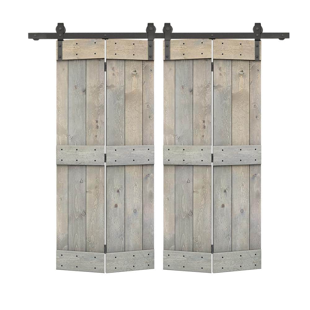 CALHOME 52 in. x 80 in. Mid-Bar Series Solid Core Smoke Gray Assembly ...