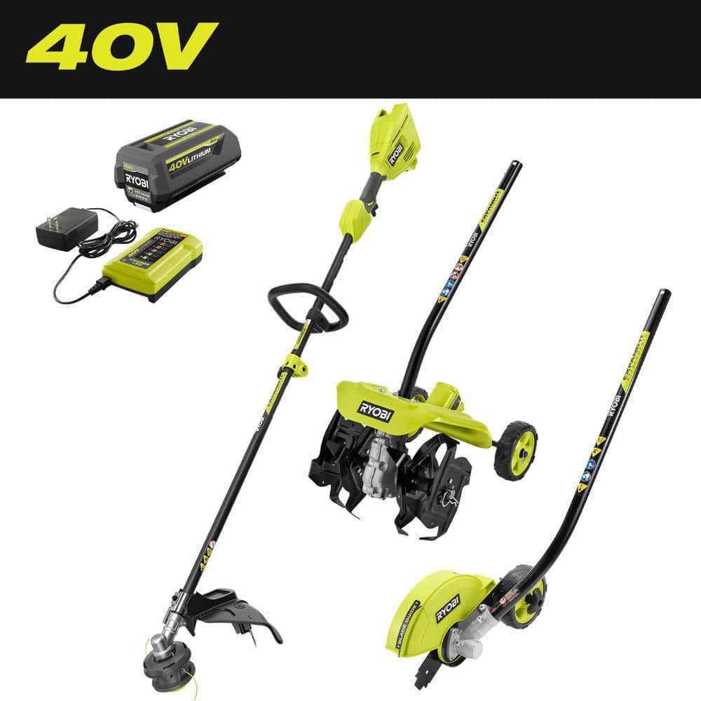 RYOBI 40V 15 in. Expand-It Cordless Capable String Trimmer, Edger and ...