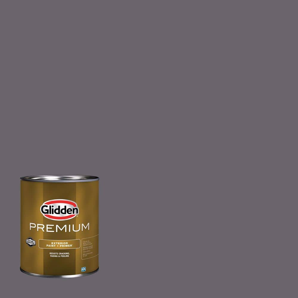 Glidden Premium 1 qt. PPG1003-6 Cracked Slate Satin Exterior Latex ...