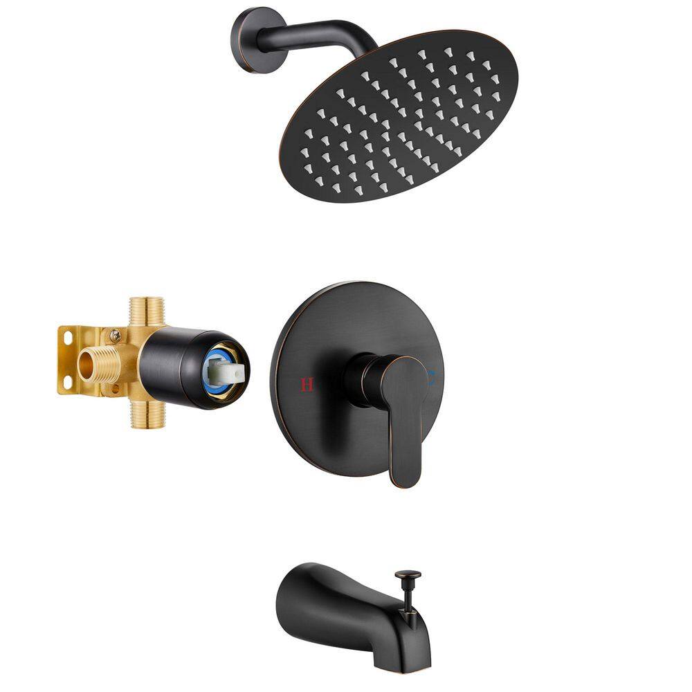 PICTURESQUE CENDU LLC 1-Handle Wall Mount Shower Trim Kit in Oil Rubbed ...
