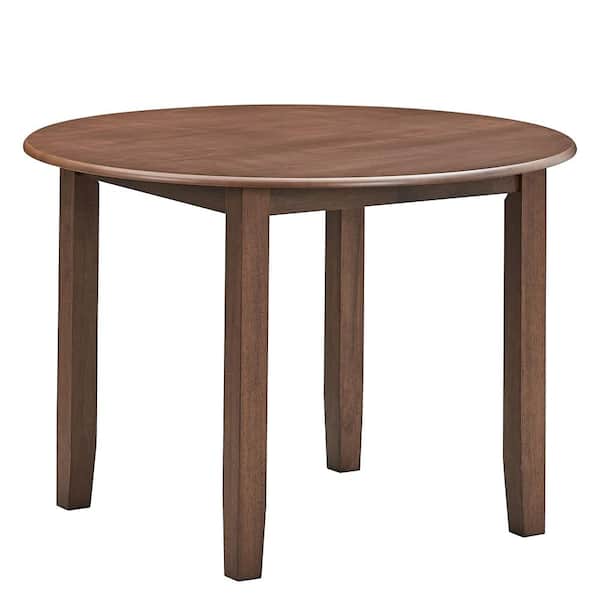 Acme Furniture Ferris Brown Finish Wood Round 4 Legs Dining Table Seats 4 DN03340 - The Home Depot