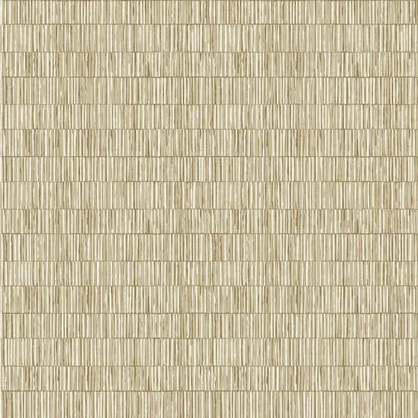 Zen Collection Beige Bamboo Screen Stripe Sheen Finish Non-Pasted Non ...