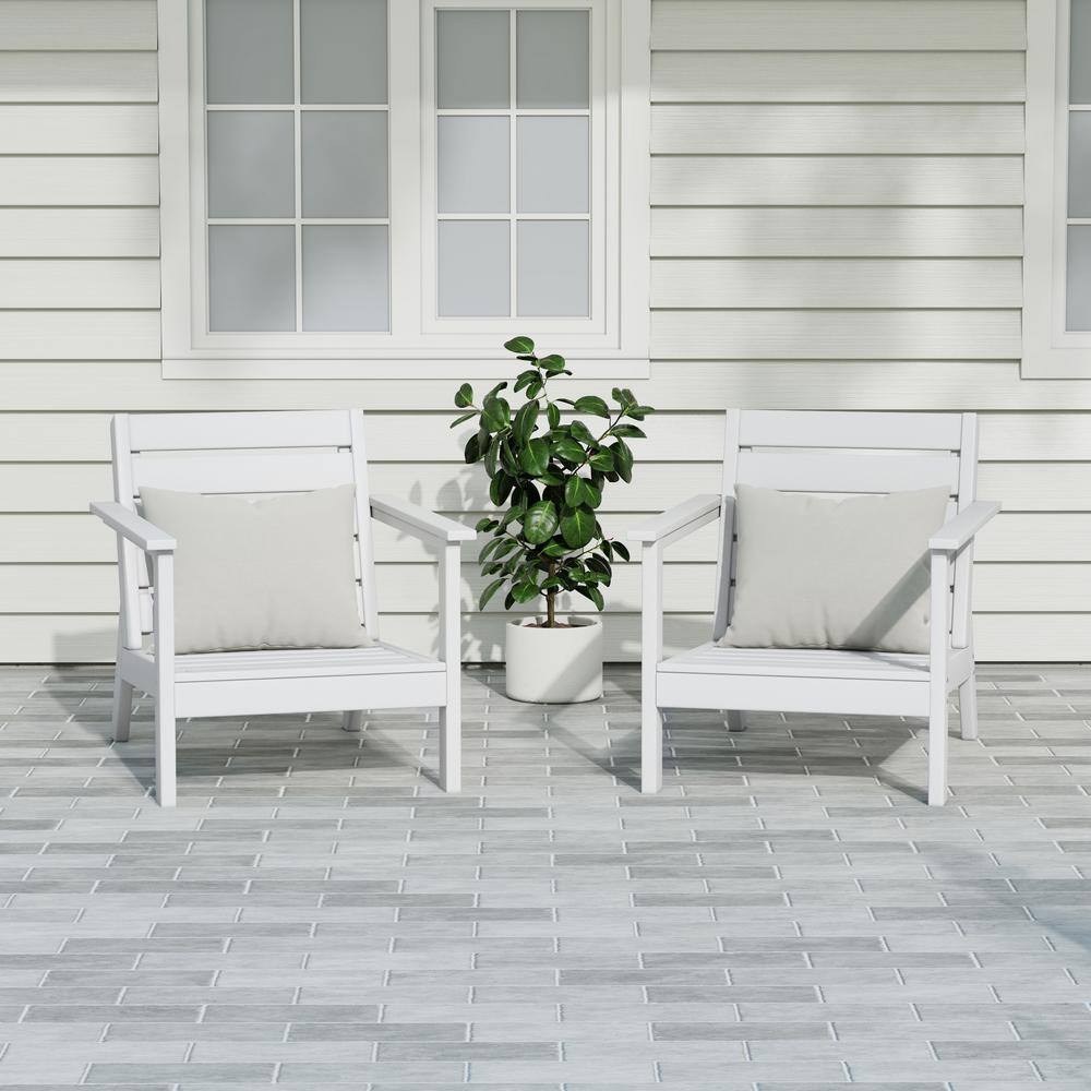 Westin Outdoor Birchwood Outdoor Patio Deep Seating HDPE Lounge Chairs ...