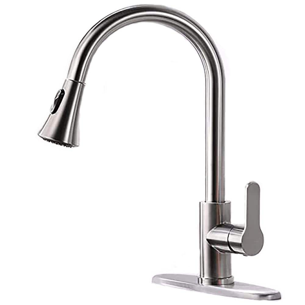 AMAZING FORCE RN Single Handle Pull Down Sprayer Kitchen Faucet with 2 ...