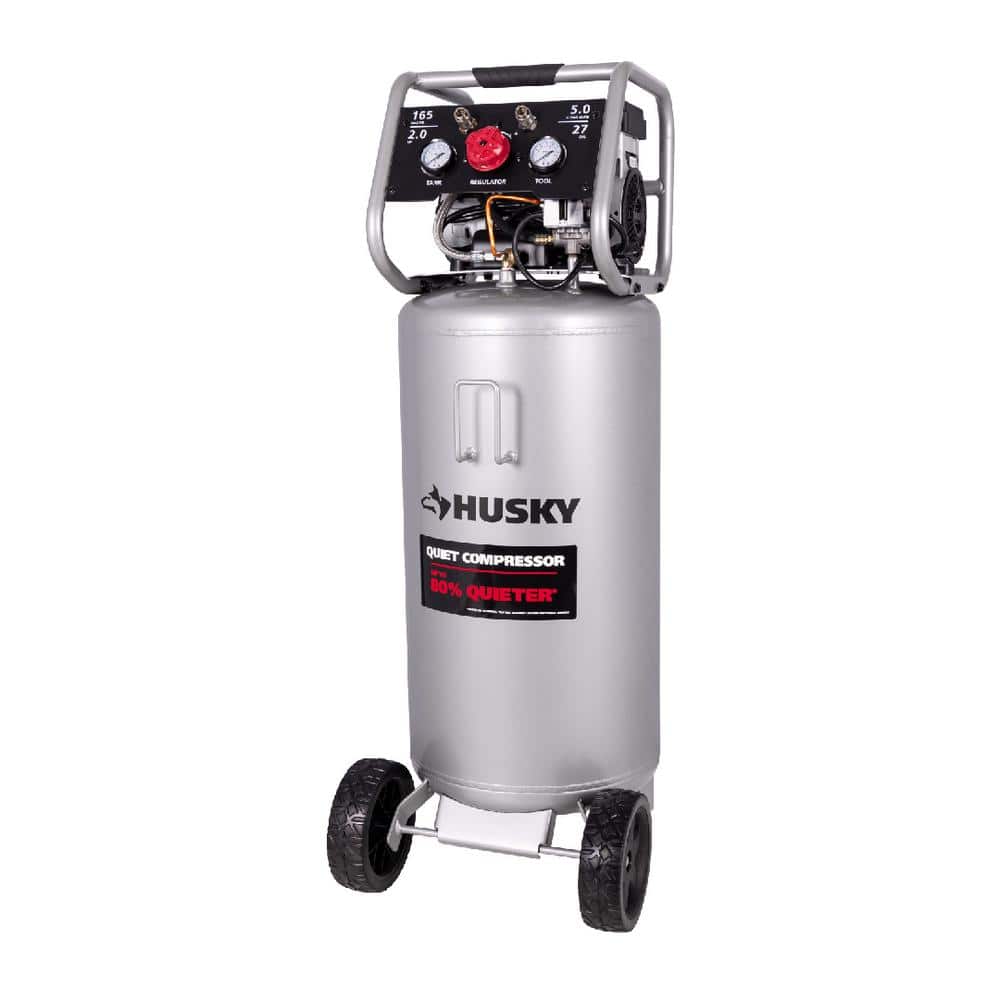 Husky 27 Gal. 165 PSI Vertical Electric Quiet Air Compressor 3332741 The Home Depot
