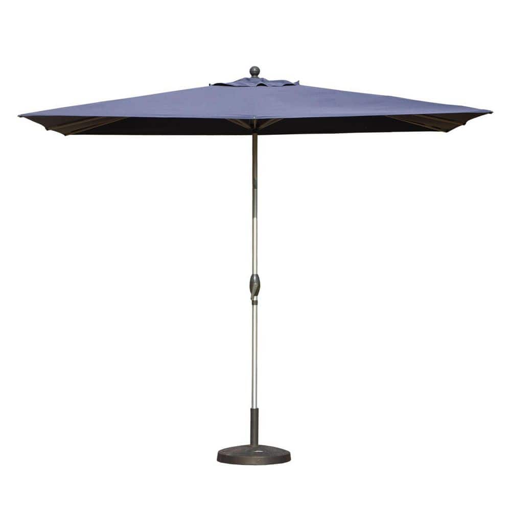 Flynama 10 ft. Rectangle Patio Umbrella in Navy Blue with Crank Lift ...