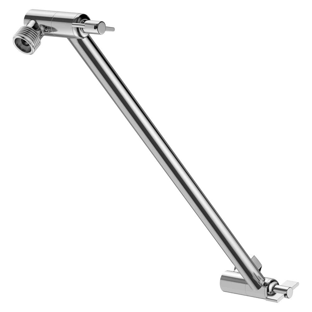 LORDEAR 14 in. Adjustable Shower Arm Shower Head Extension in Chrome ...