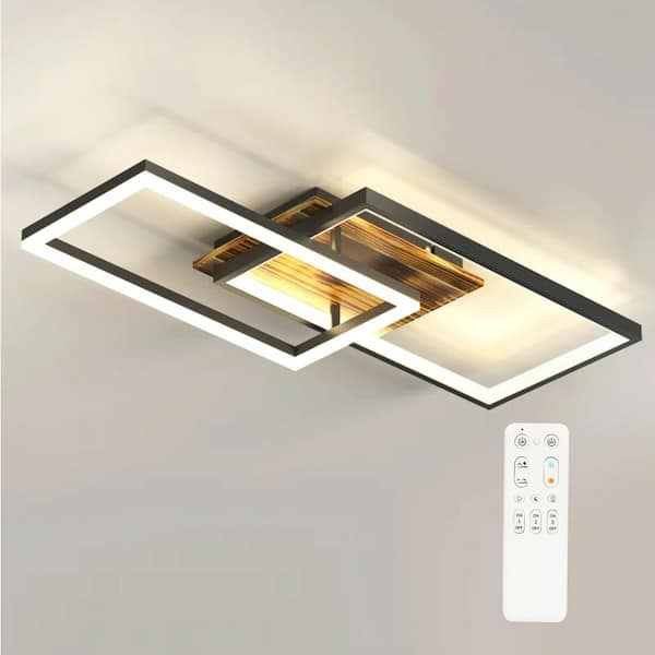 Reviews for TOZING 25.5 in. Modern Rustic Dimmable Integrated LED Black ...