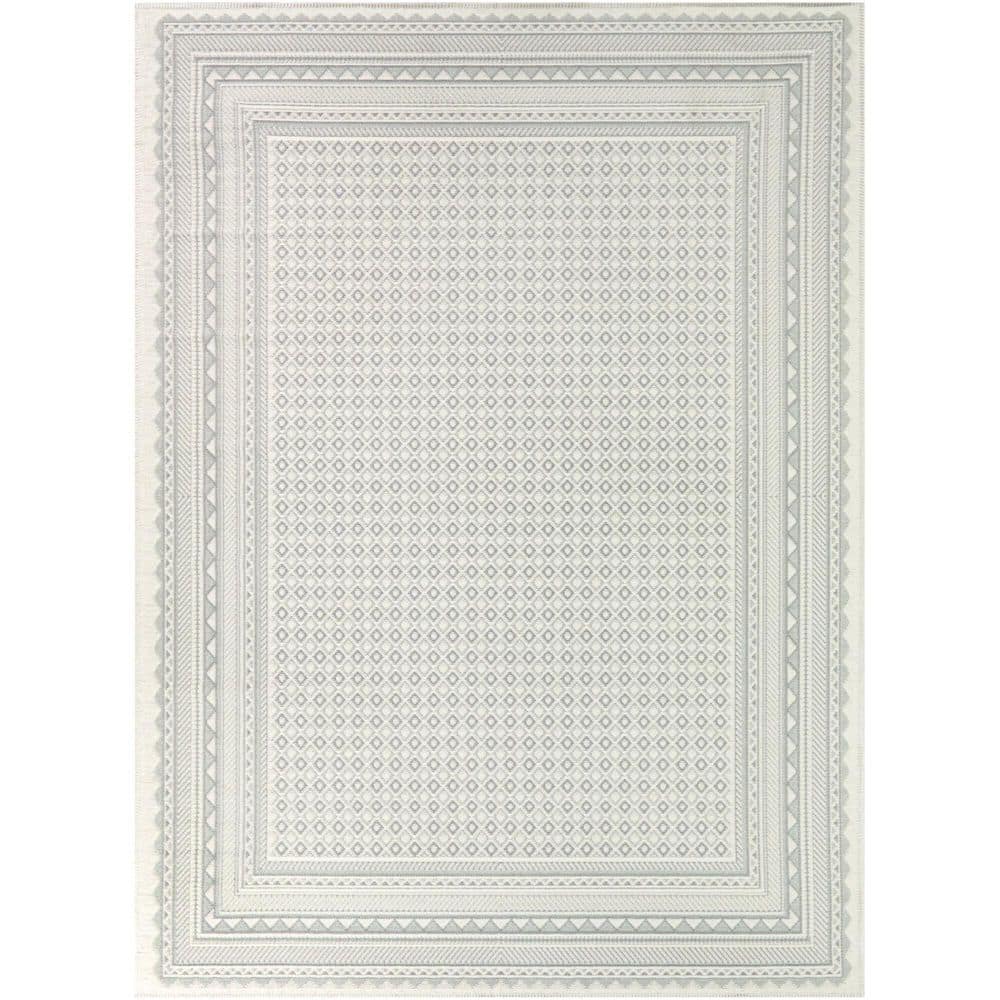 BALTA Delahunt Light Blue 7 ft. 10 in. x 10 ft. Micro Print Border ...