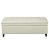 Noble House Juliana Tufted Ivory PU Leather Storage Bench 7748 - The ...