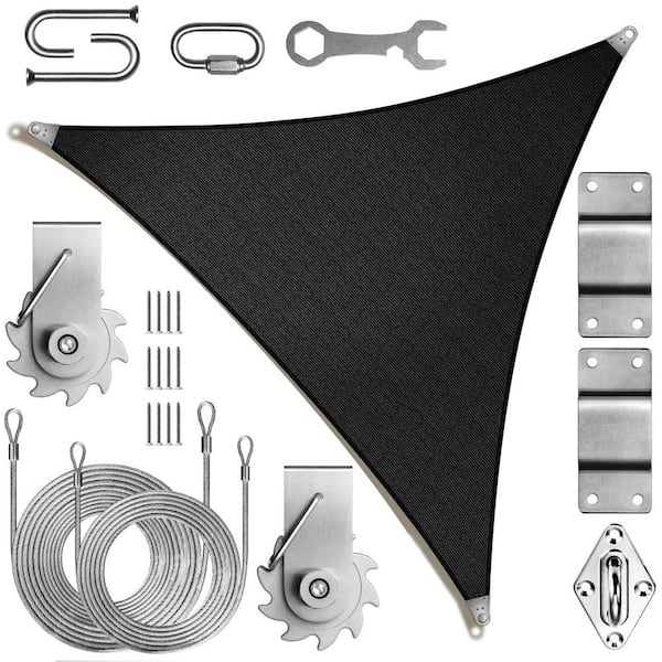 COLOURTREE Super Ring 32 ft. x 32 ft. x32ft. Triangle Sun Shade Sail ...
