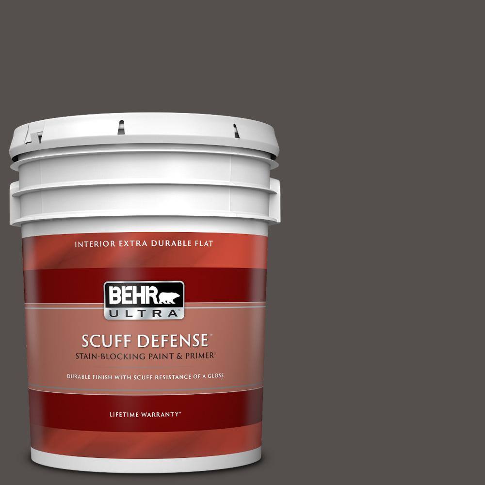 BEHR ULTRA 5 gal. #790F-7 Dark Cavern Extra Durable Flat Interior Paint ...