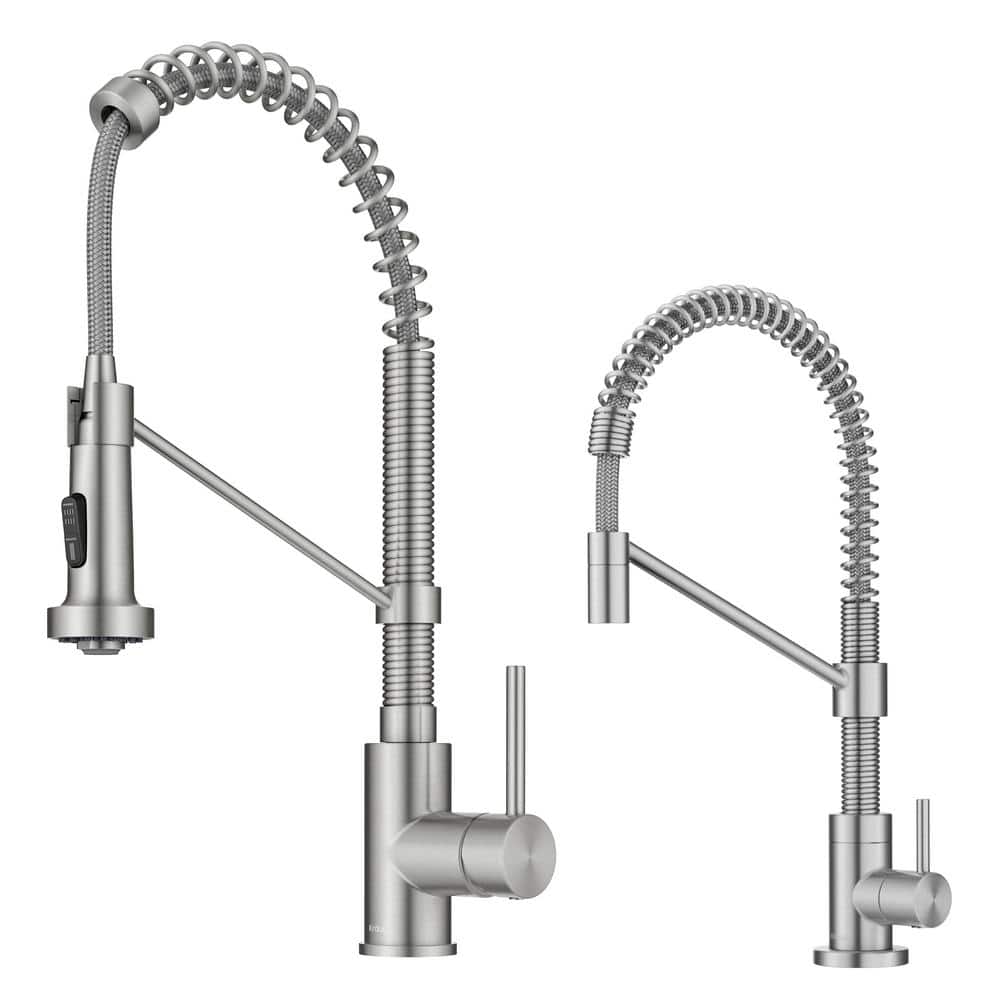 KRAUS Bolden Single Handle Pull Down Sprayer Kitchen Faucet and Water ...