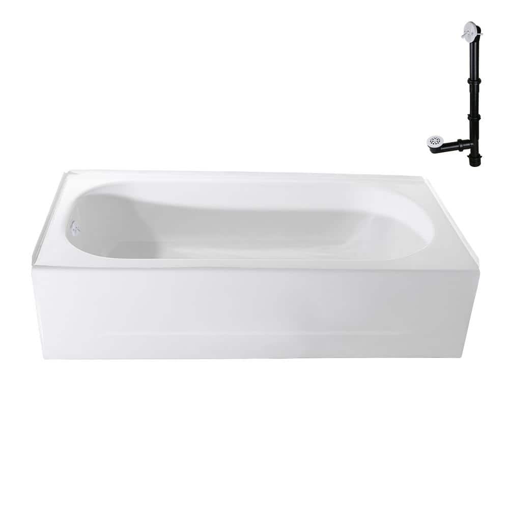 Streamline 60 in. x 30 in. Porcelain-Enameled Steel Alcove Bathtub ...