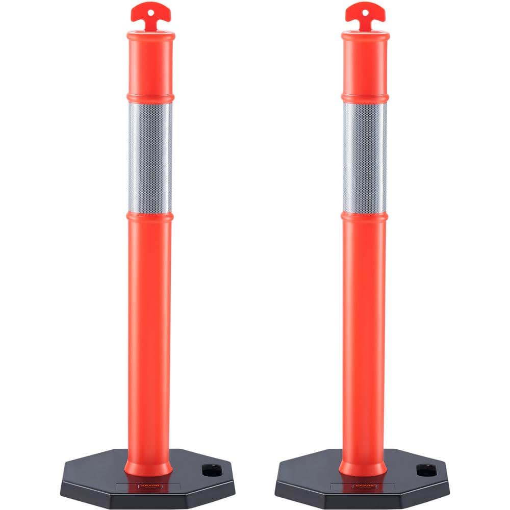 VEVOR Traffic Delineator Posts, 48 in. Traffic Safety Cones with ...